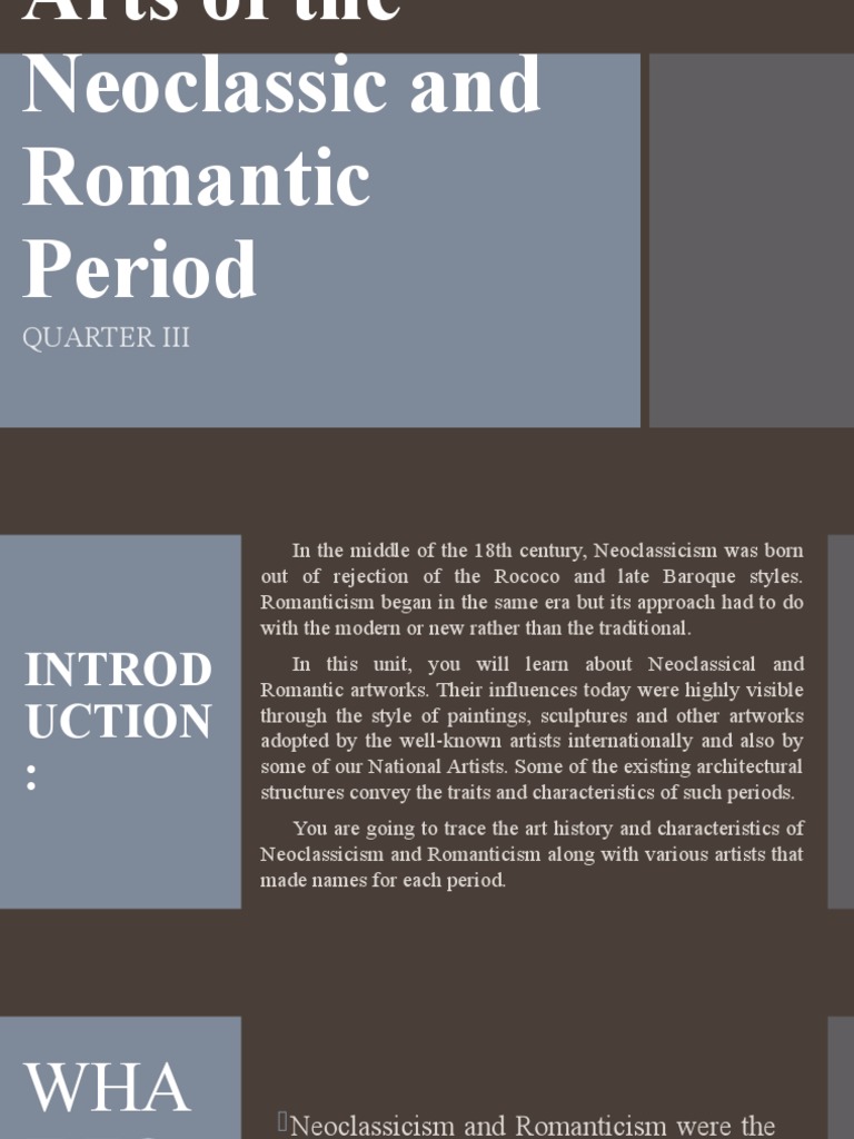 Arts of The Neoclassic and Romantic Period | PDF | Classicism | Romanticism