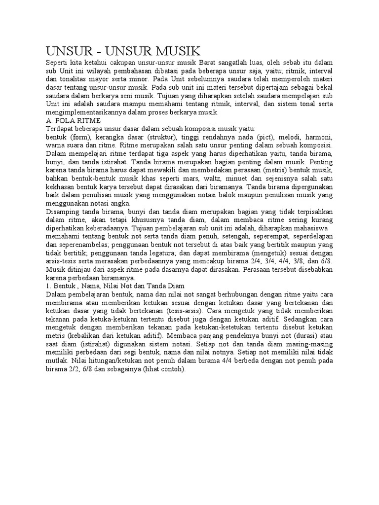 UNSUR-unsur Seni Musik | PDF