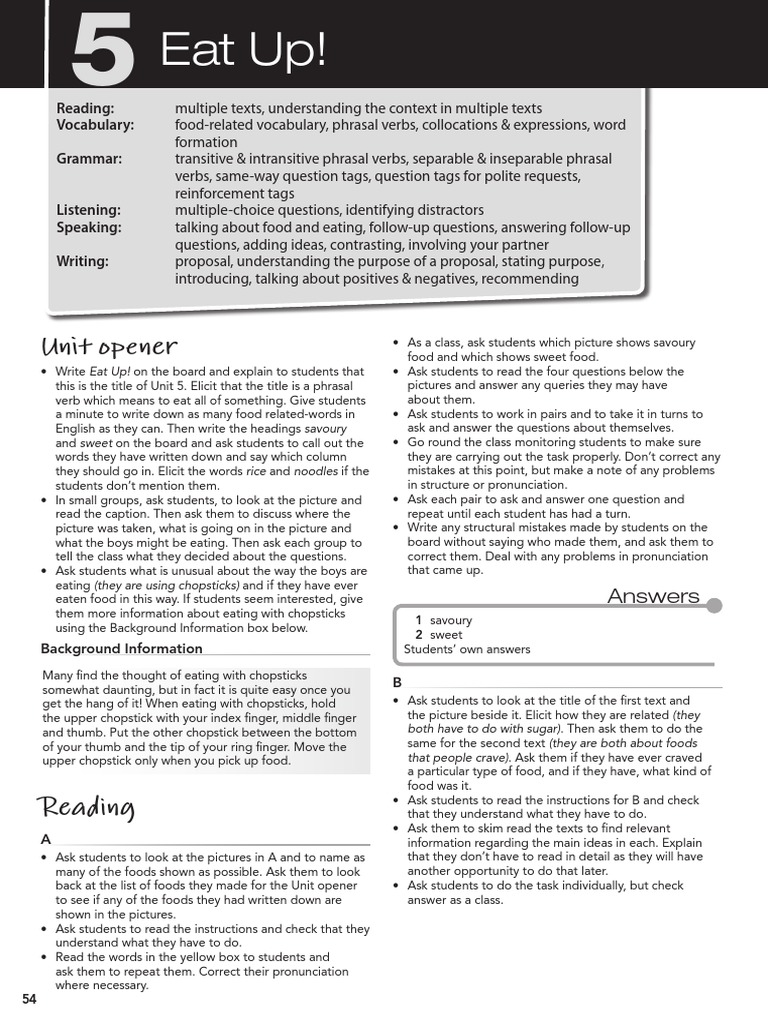 Close-Up C1 Teacher's Book Unit 5 | PDF | Question | Phrase