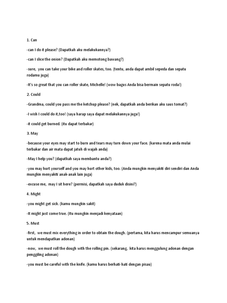 Contoh MODAL VERBS | PDF