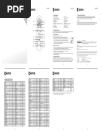K 1028E Code Table | PDF | Electronics | Consumer Electronics