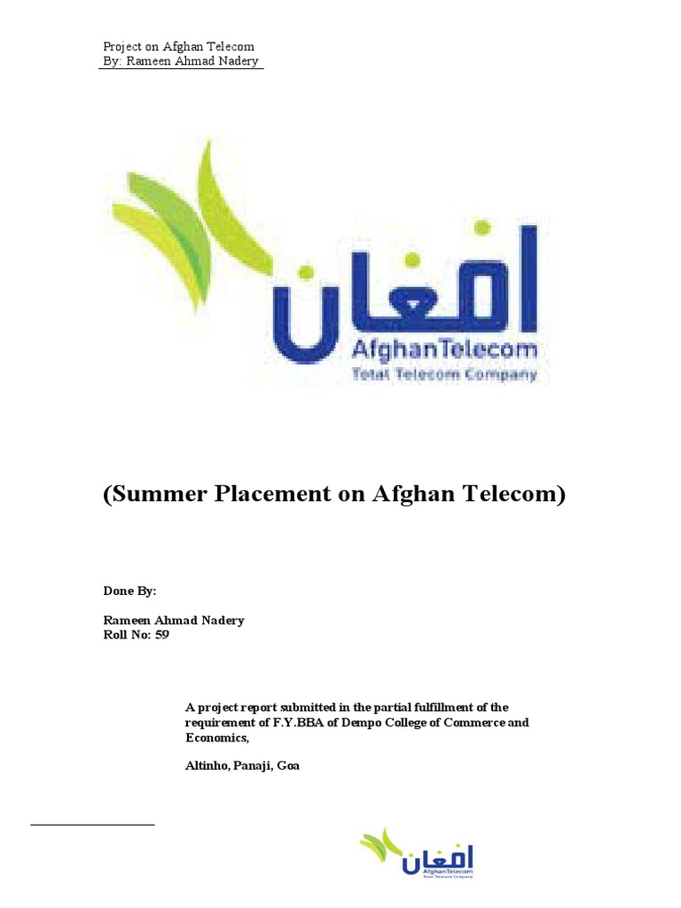 Afghan Telecom Project Overview | PDF | Human Resources | Telecommunication