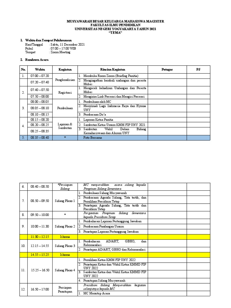 Rundown Mubes KMM Fip Uny | PDF