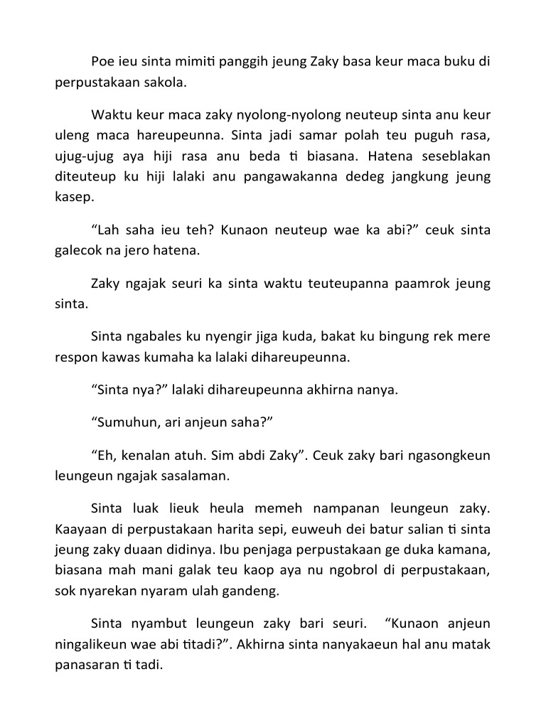 Cerpen Bahasa Sunda | PDF
