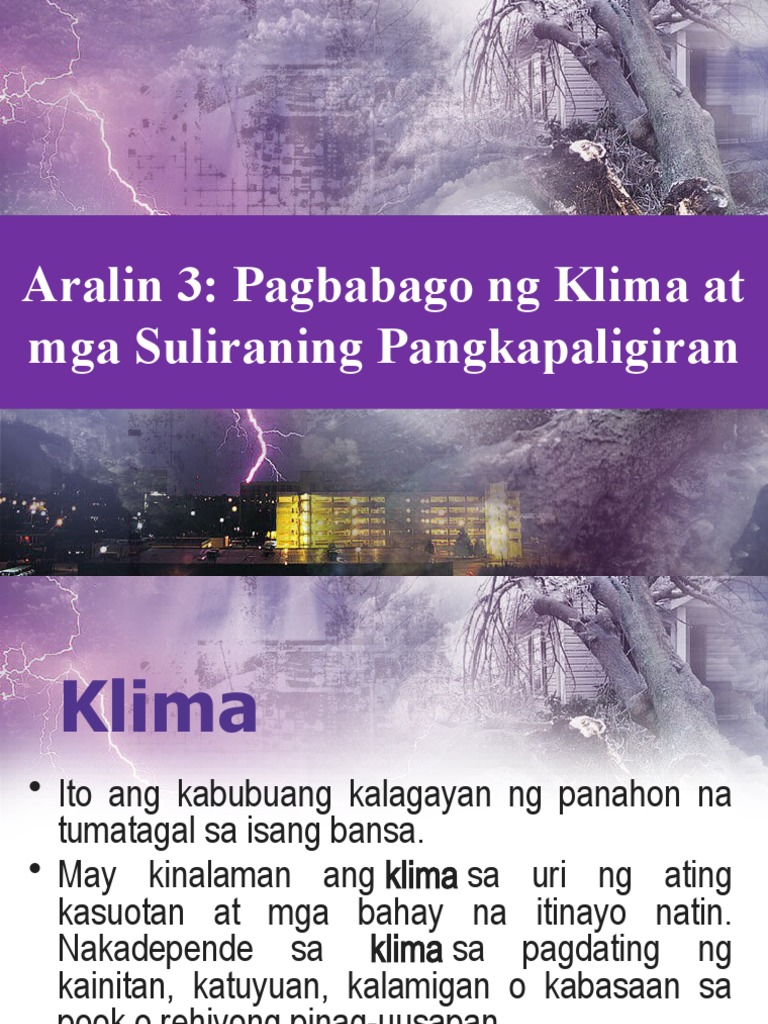 Aralin 3 Pagbabago NG Klima | PDF