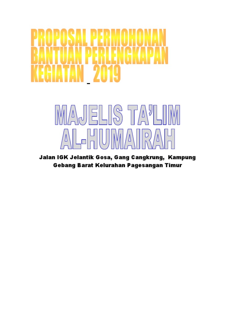 Proposal Majelis Ta'Lim | PDF