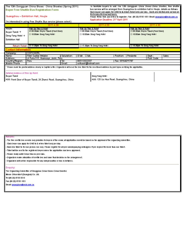 Shuttle Bus Booking Form GZ To GDE en | Business
