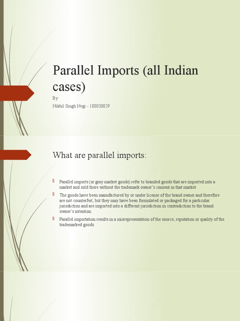 Indian Parallel Imports Case Analysis | PDF | Finance & Money ...