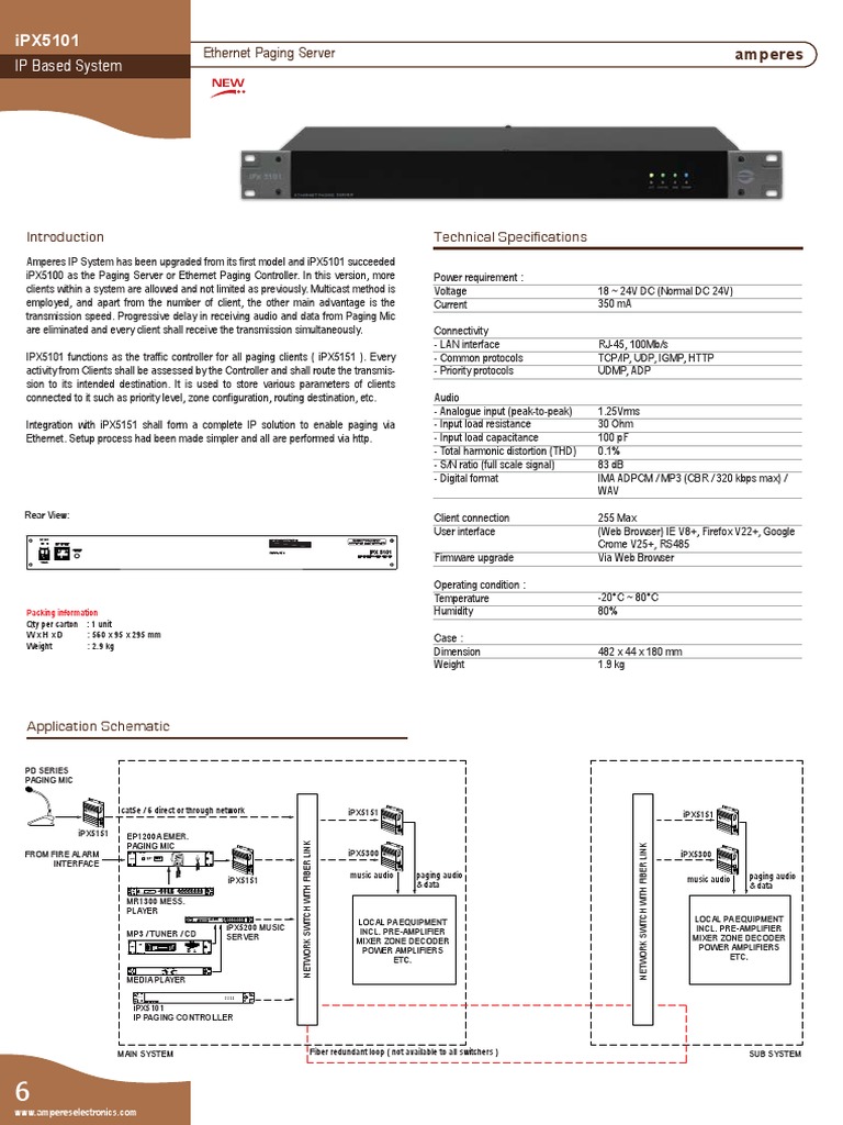 IP Based PA System IPX5101 Catalog | PDF | Internet Protocols | Ethernet