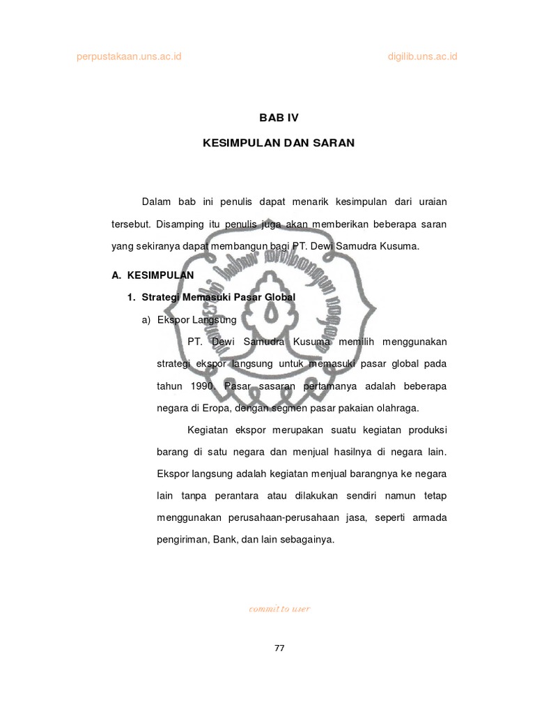 Strategi Ekspor PT. Dewi Samudra | PDF