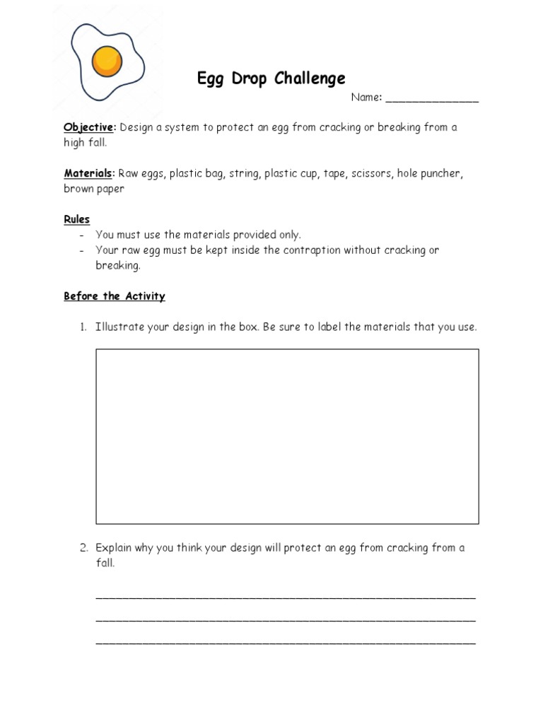 Egg Drop Worksheet | PDF