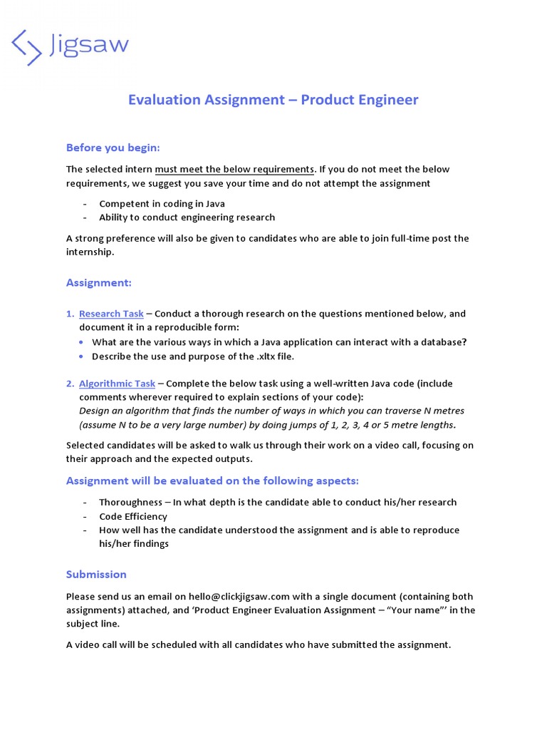 Product Engineer Assignment Pdf 6086