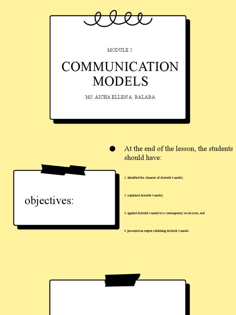 Lesson 4 - Communication Models | PDF | Communication | Cognition
