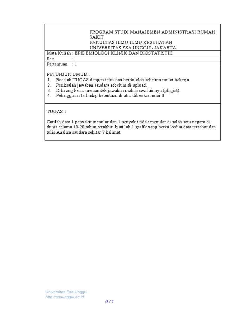 PDF Tugas Epimars Temu 1 | PDF
