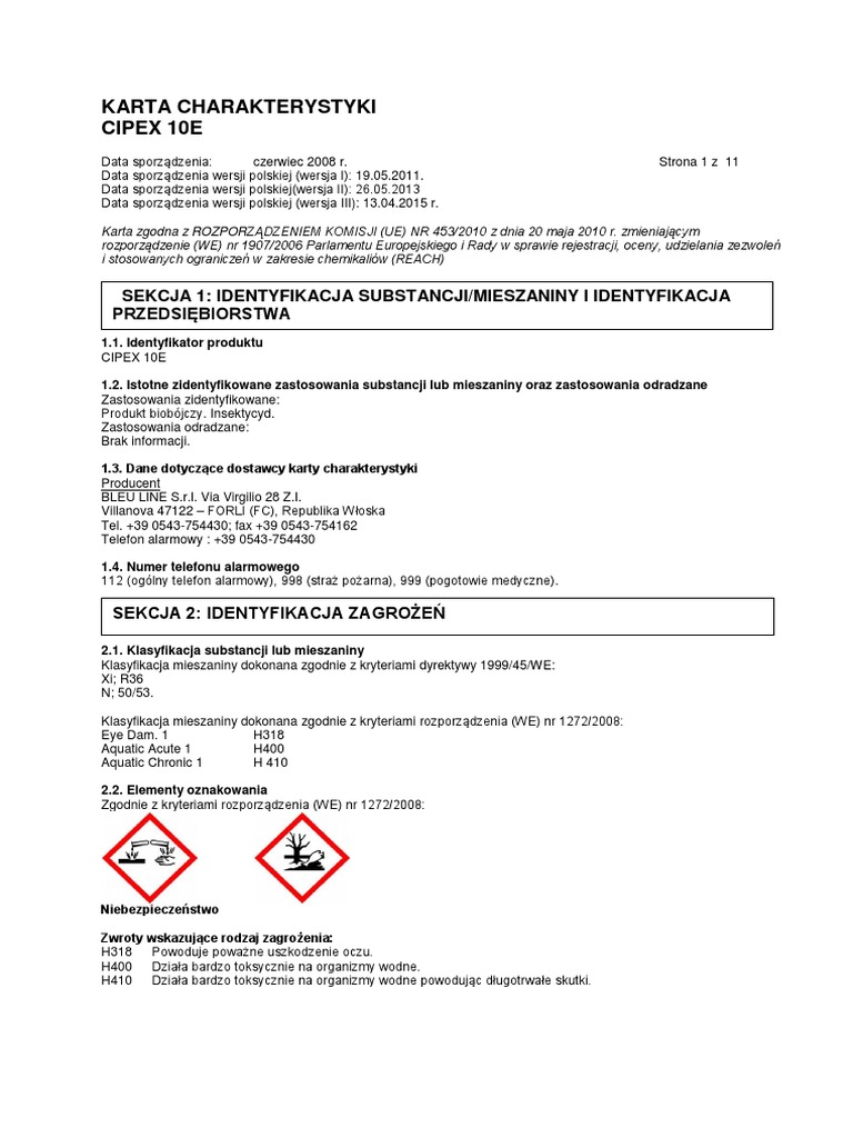 CIPEX 10E Karta Charakterystyki | PDF