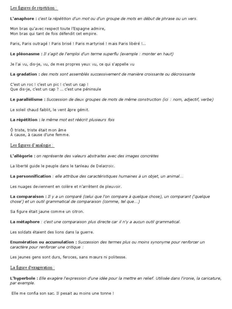 Les Figures de Style | PDF | Rhétorique | Linguistique