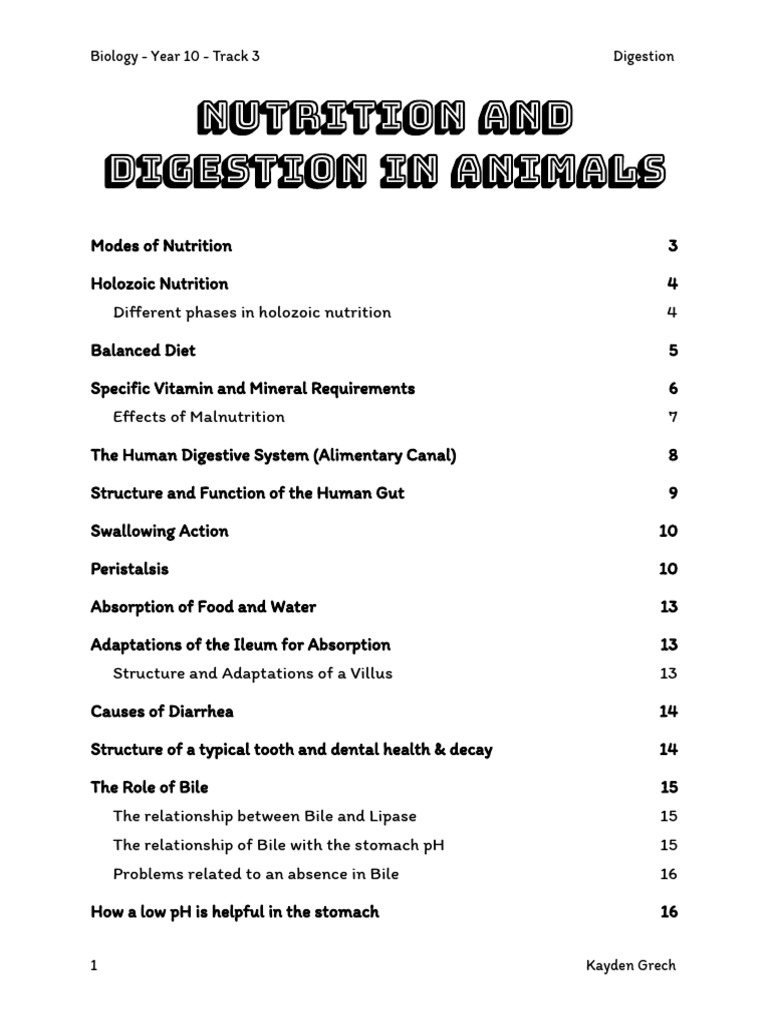 Nutrition and Digestion in Animals | PDF | Digestion | Human Digestive ...