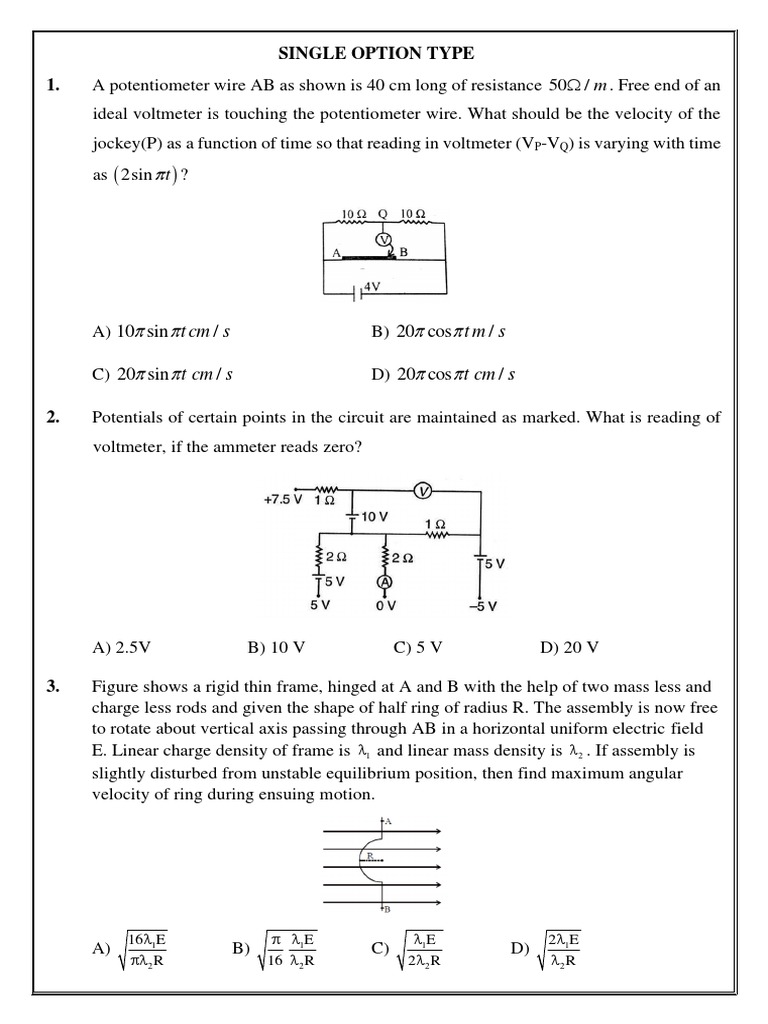 DPP 6th May 2020 | PDF | Rotation Around A Fixed Axis | Classical Mechanics