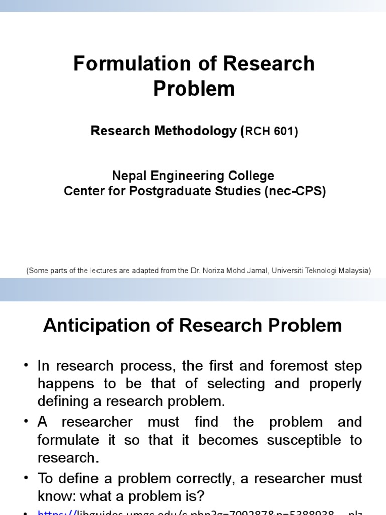 3.0 Formulation of Research Problem - Chapter 3 | PDF | Hypothesis | Theory