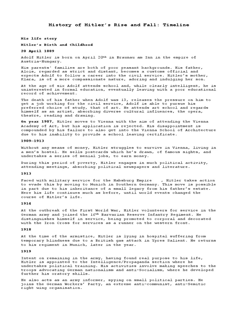 History of Hitler's Rise and Fall | PDF | Nazi Germany | Adolf Hitler