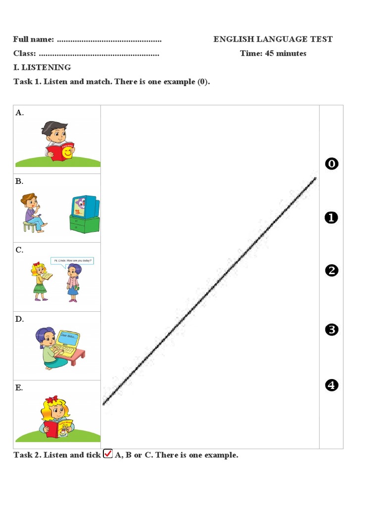 English Language Test for Students | PDF | English Language | Vocabulary