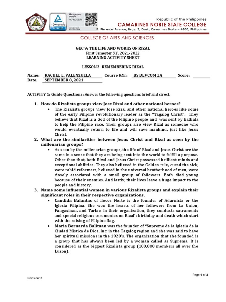 Exploring Rizalista Groups and Beliefs | PDF | Philippines | Religious ...