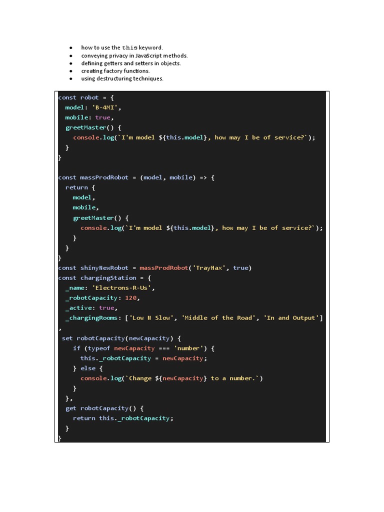 Const Robot | PDF | Java Script | Constructor (Object Oriented Programming)