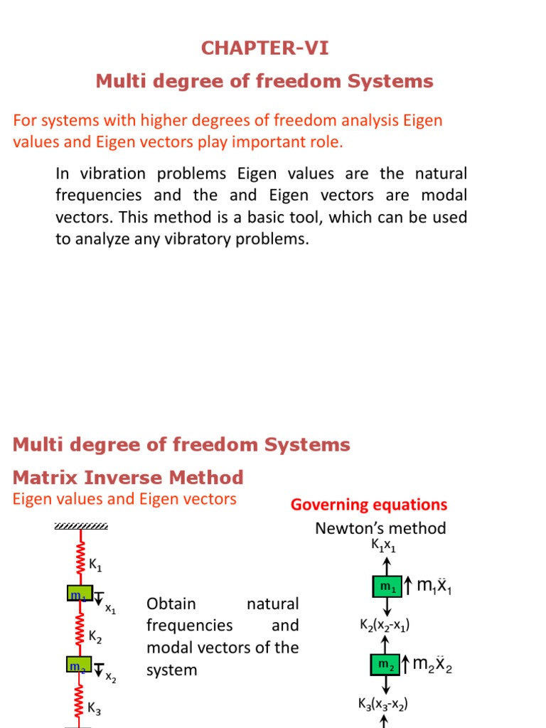 Chapter-Vi Multi Degree of Freedom Systems | PDF | Eigenvalues And Eigenvectors | Matrix ...