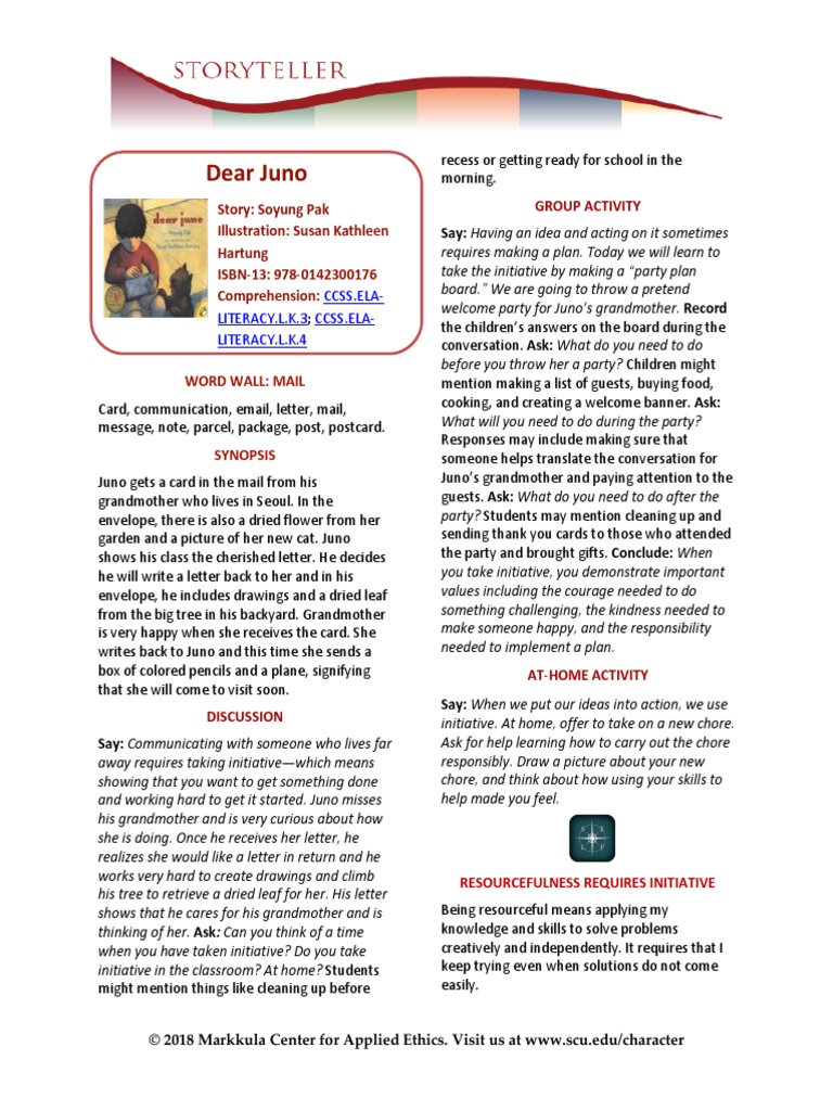 Dear Juno - GRPreK K | PDF | Mail | Communication