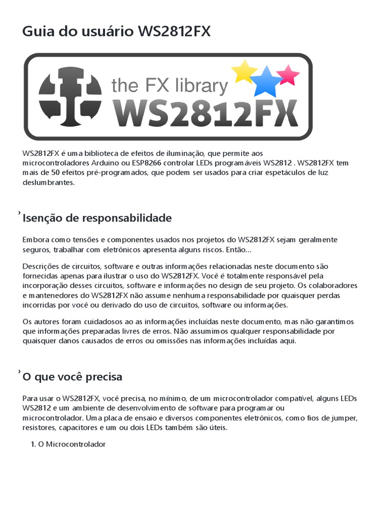WS2812FX Guia | PDF | Arduino | Diodo emissor de luz