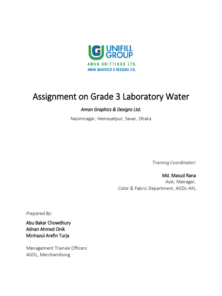 Assignment On Grade 3 Water | PDF | Water | Purified Water