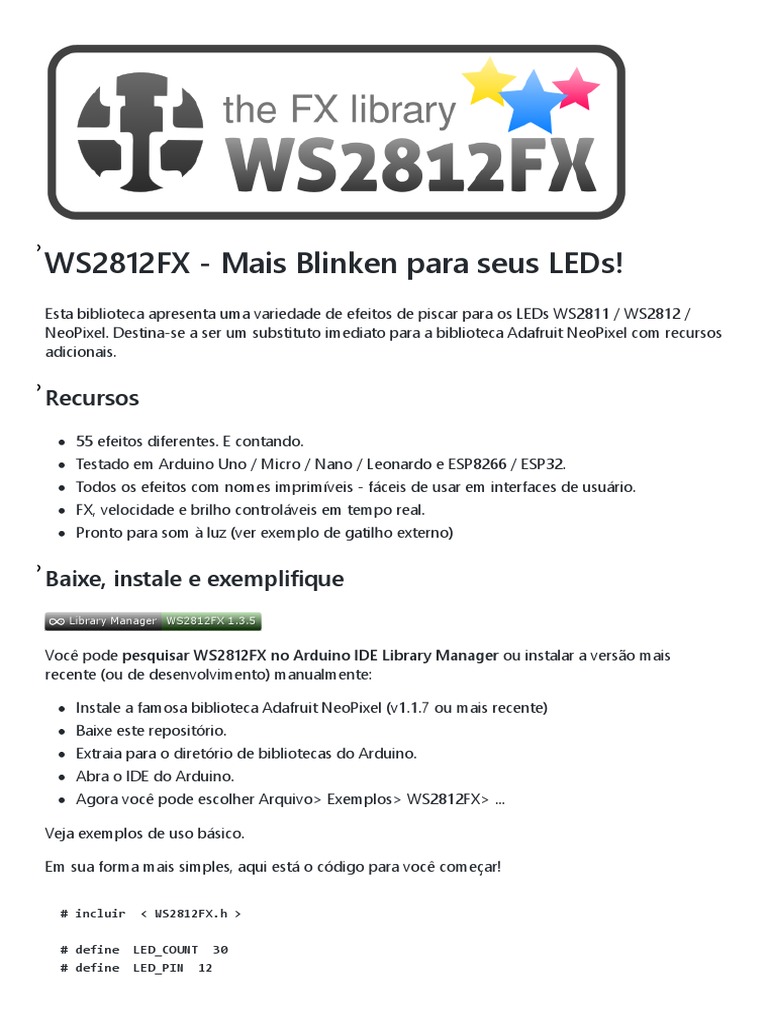 WS2812 Guia 2 | PDF | Arduino | Diodo emissor de luz
