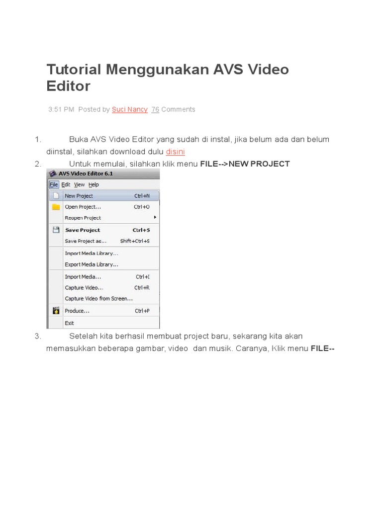 Tutorial Menggunakan AVS Video Editor | PDF