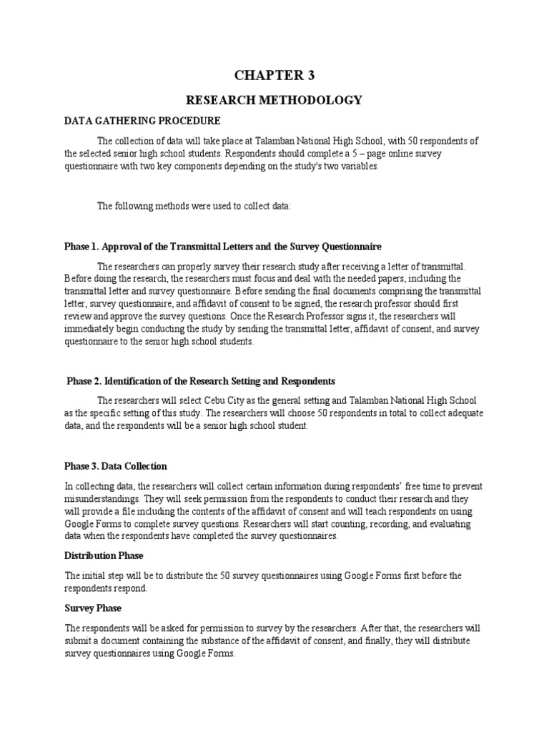 Research Methodology: Data Gathering Procedure | PDF | Survey ...