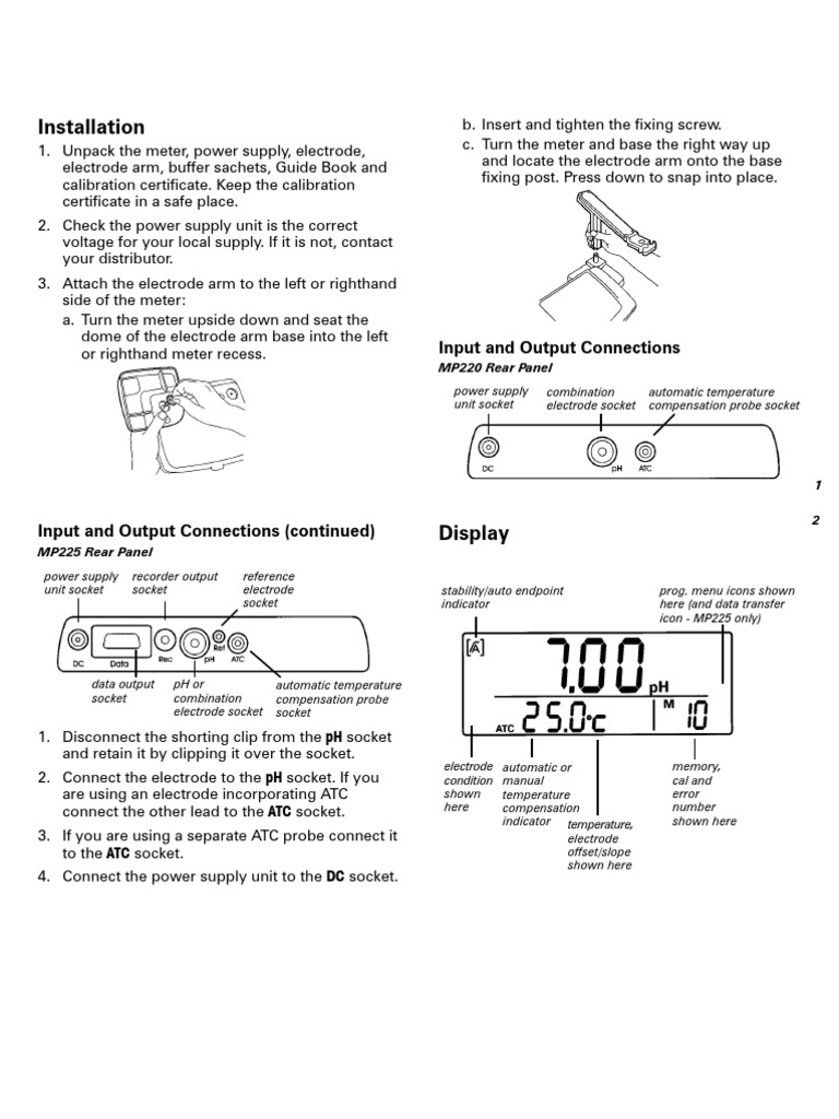 Install and calibrate pH meter | PDF | Ph | Calibration