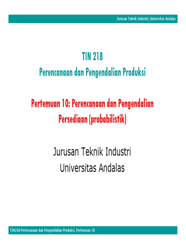 Persediaan dan Demand Probabilistik | PDF