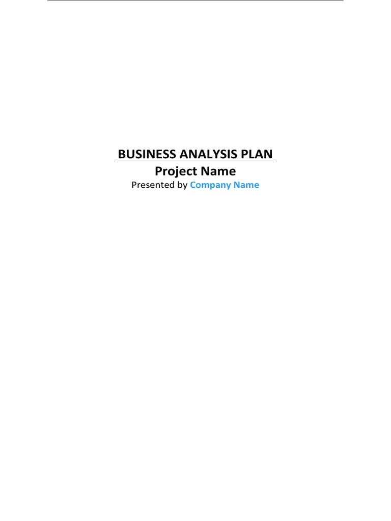 Business Analysis Plan - Template | PDF | Business Analysis | Software ...