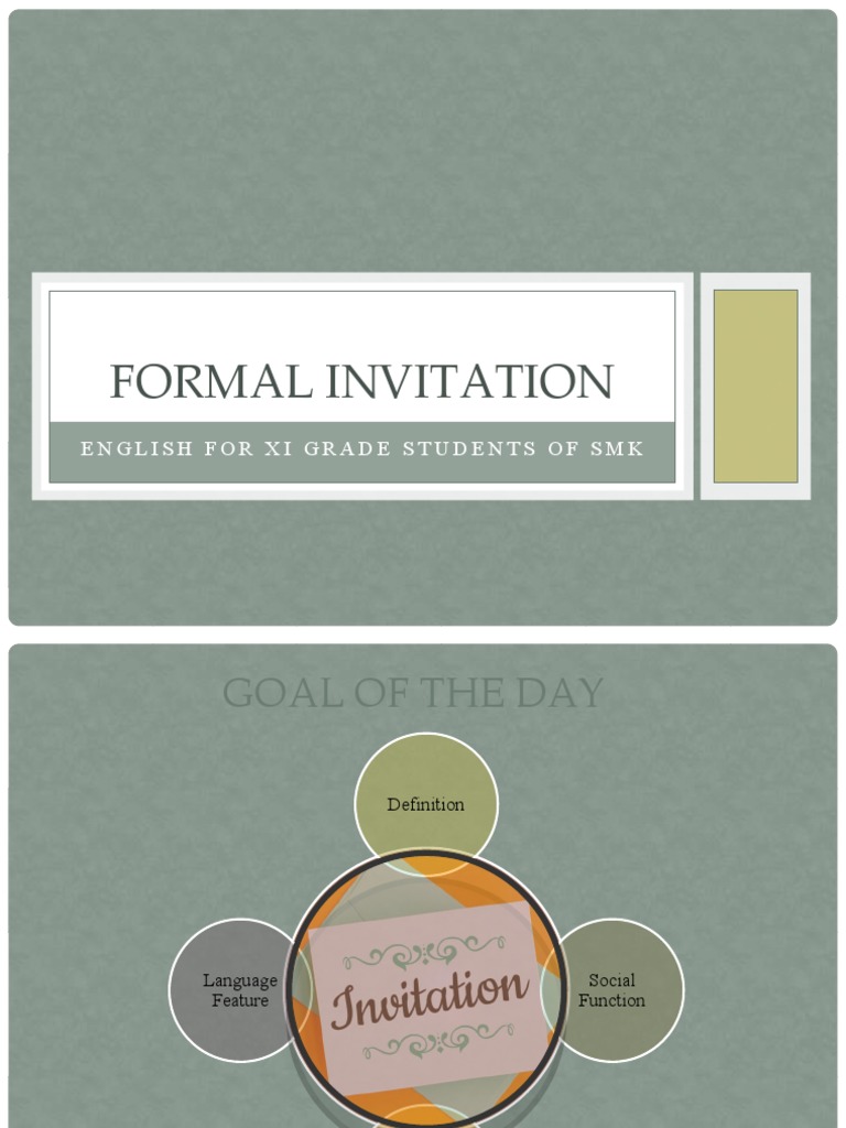 Formal Invitation: English For Xi Grade Students of SMK | PDF | Human ...