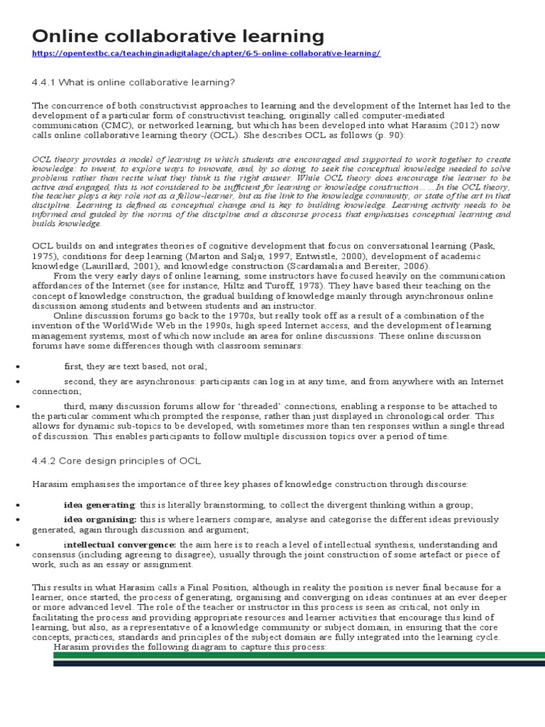 Online Collaborative Learning | PDF | Educational Technology | Learning