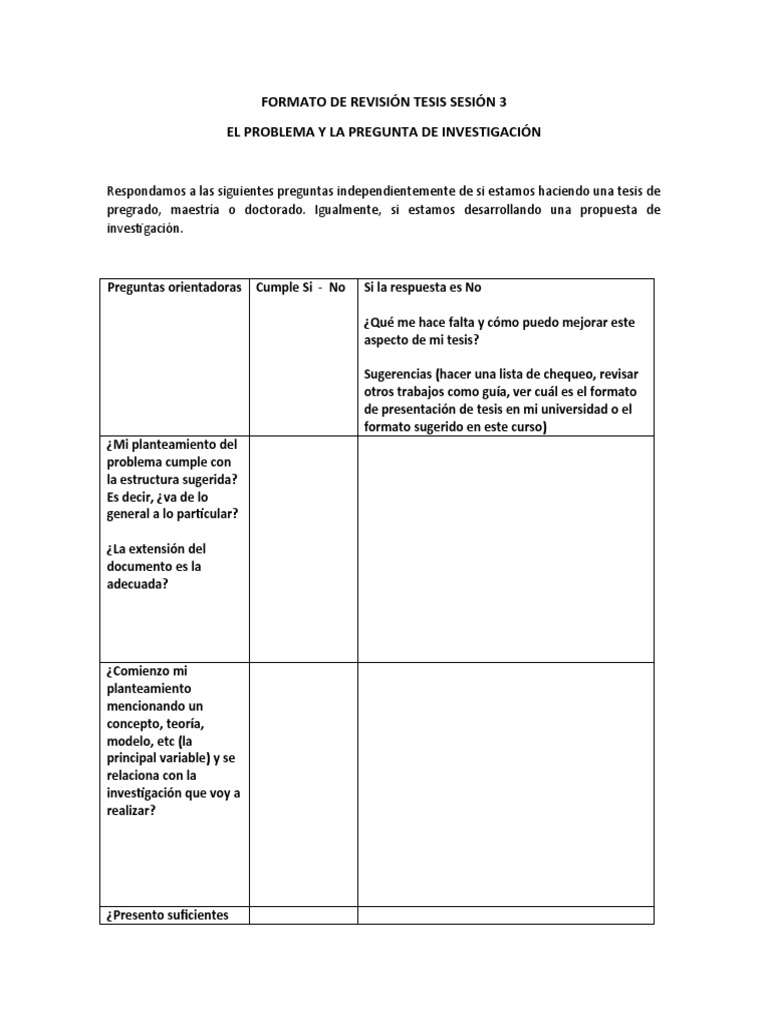 Formato de Revisión Problema | PDF