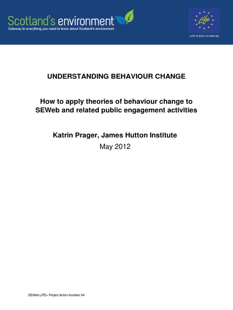 Understanding Behaviour Change: Seweb Life+ Project Action Number 04 | PDF | Behavior | Attitude ...