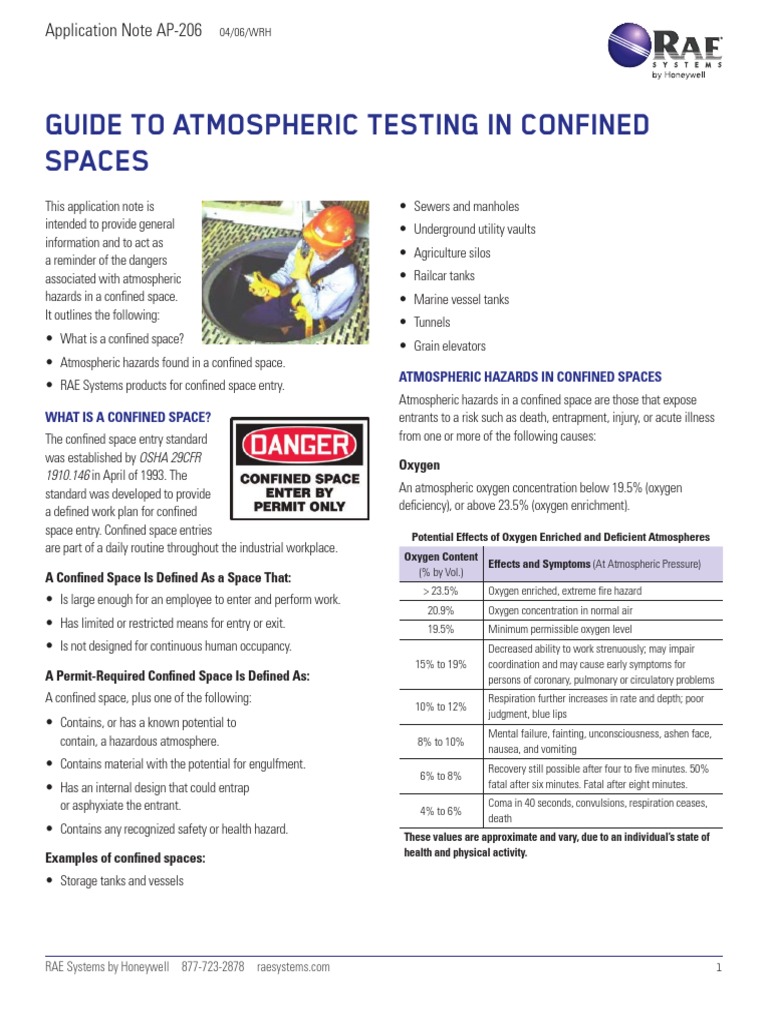 Atmospheric Testing in Confined Spaces | PDF | Combustion | Safety