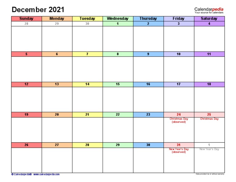 December 2021: Sunday Monday Tuesday Wednesday Thursday Friday Saturday ...