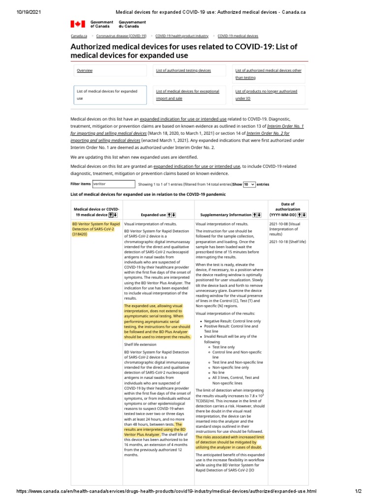 List of Medical Devices For Expanded Use | PDF | Medical Device | Shelf ...