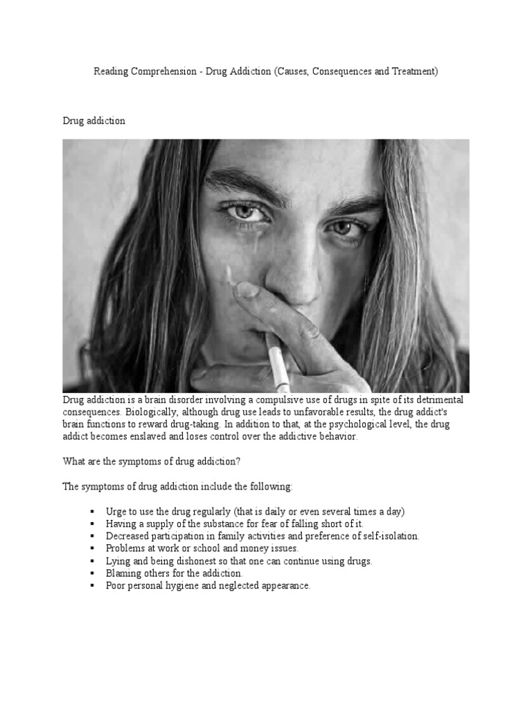 Drug Addiction-Reading Comprehension | PDF | Substance Dependence | Drugs