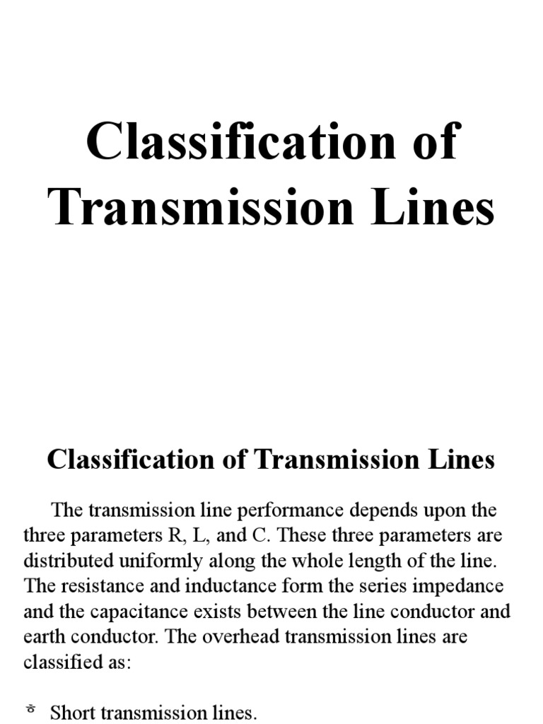 Classification of Transmission Lines | PDF | Electric Power ...