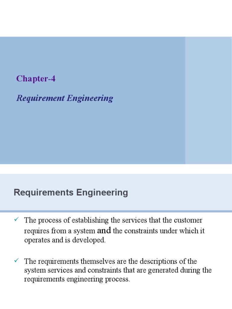 Chapter-4: Requirement Engineering | PDF | System | Specification (Technical Standard)
