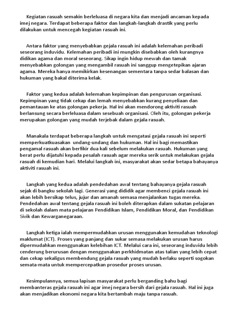 Faktor Dan Langkah Rasuah | PDF | Ilmu Sosial