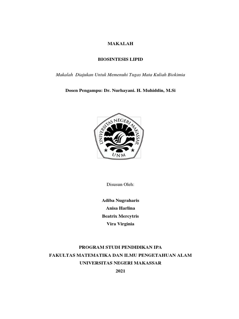 Biosintesis Lipid: Mekanisme dan Proses | PDF