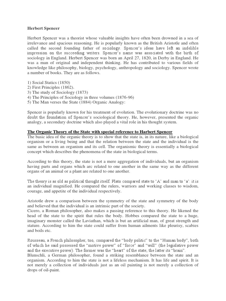 Herbert Spencer | PDF | Sociocultural Evolution | Sociology